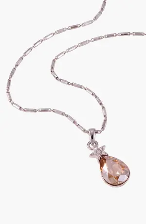 MODENAIRE Topaz Teardrop Star Pendant Necklace