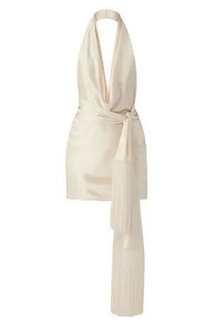 SAU LEE Solene Halter Neck Cocktail Mini Dress