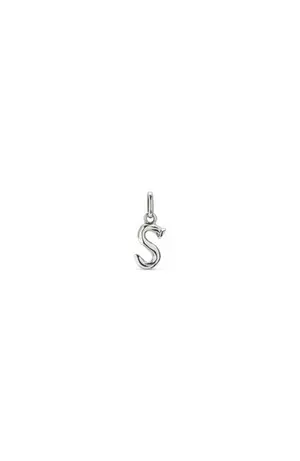 UNODE50 Sterling -plated Letter S Charm - Silver