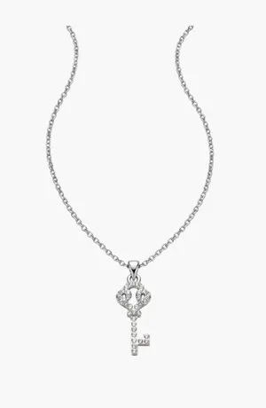 MODENAIRE Rhinestone Key Pendant Necklace
