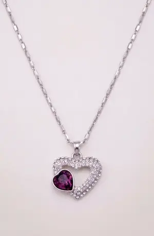 MODENAIRE Double Heart Crystal Pendant Necklace