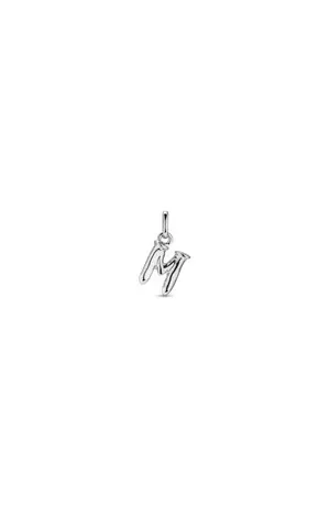 UNODE50 Sterling -plated Letter M Charm - Silver