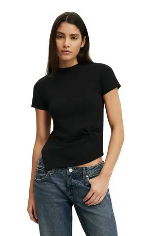 COTTON ON Twist Short Sleeve Tee Black