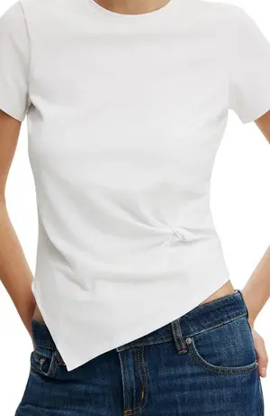 COTTON ON Twist Short Sleeve Tee - White