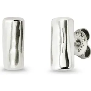 UNODE50 Sterling -plated Tube Earrings - Silver