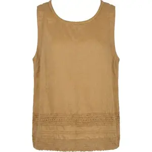 MODENAIRE Casual Sleeveless Linen Top - Orange