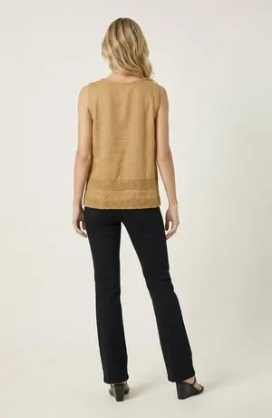 MODENAIRE Casual Sleeveless Linen Top