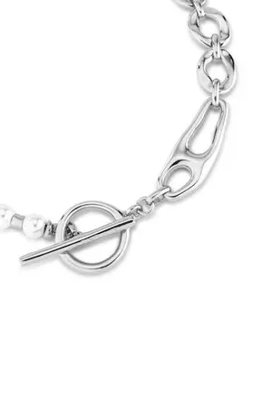 UNODE50 Sterling Plated Necklace With Pearls