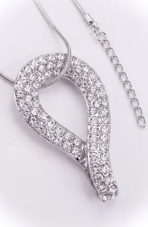 MODENAIRE Crystal Infinity Teardrop Pendant Necklace - Silver