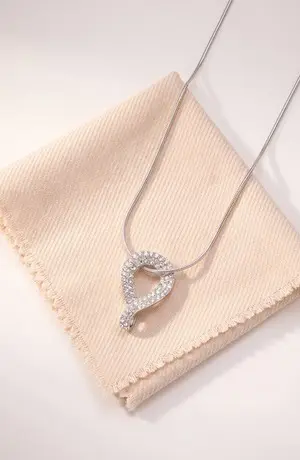 MODENAIRE Crystal Infinity Teardrop Pendant Necklace