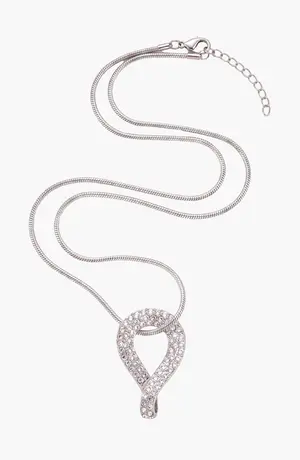 MODENAIRE Crystal Infinity Teardrop Pendant Necklace - Silver