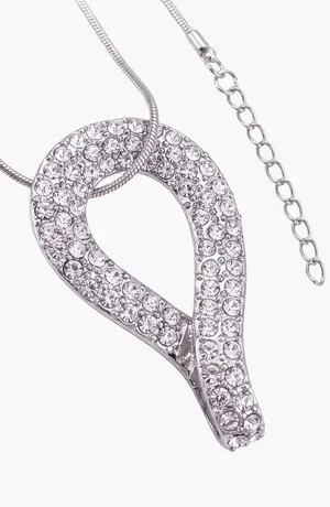 MODENAIRE Crystal Infinity Teardrop Pendant Necklace