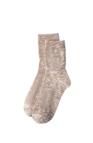 LANDS' END 3-pack Summerweight Slub Midi Socks - Sand-ivory-tan