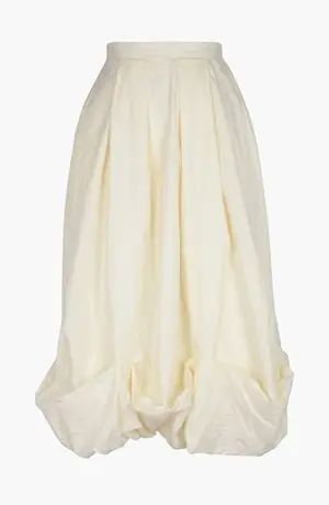MODENAIRE Sculpted Bubble Hem Midi Skirt