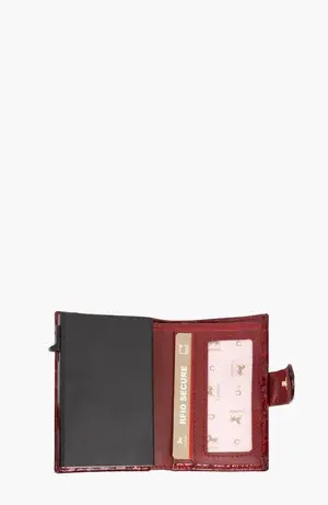 CAVALINHO Gallop 22 Bifold Pop Up Slim Patent Leather Wallet - Red