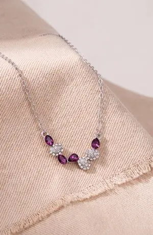 MODENAIRE Crystal Drop Pendant Necklace