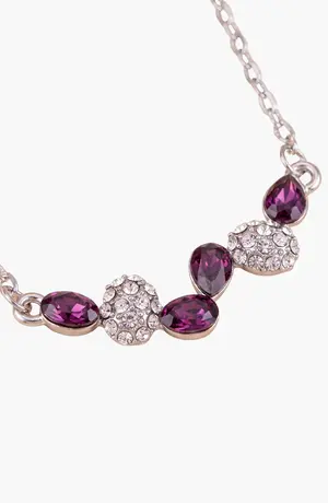 MODENAIRE Crystal Drop Pendant Necklace With Rhinestone Embellishments