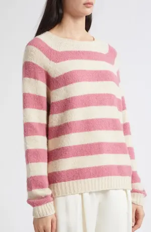 Max Mara Striped Alpaca Blend Crewneck Sweater
