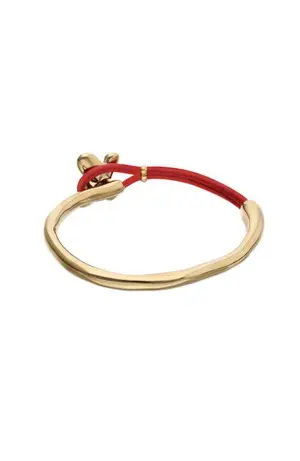 UNODE50 Leather Bracelet With Gold-tone Butterfly