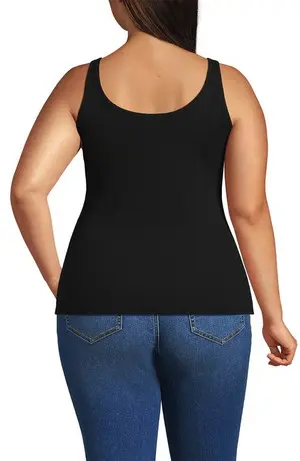 LANDS' END Micro Rib Go-to Layering Tank - Black
