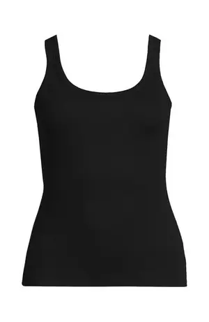 LANDS' END Micro Rib Go-to Layering Tank - Black