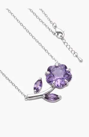 MODENAIRE Crystal Daisy Flower Pendant Necklace