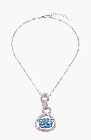 MODENAIRE Crystal Snake Orb Pendant Necklace - Sapphire