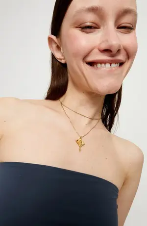UNODE50 Double Chain Manta Ray Pendant Necklace