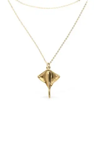 UNODE50 Double Chain Manta Ray Pendant Necklace