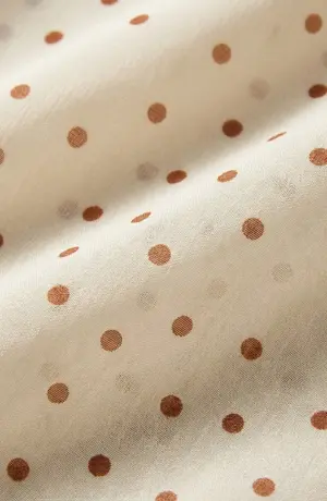 MODENAIRE Sleeveless Tie Neck Polka Dot Blouse
