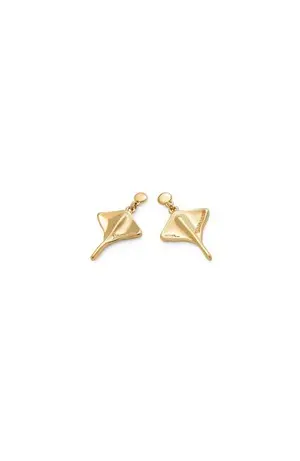 UNODE50 18k Plated Manta Ray Earrings