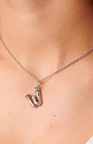 UNODE50 Sterling -plated Letter 'w' Charm