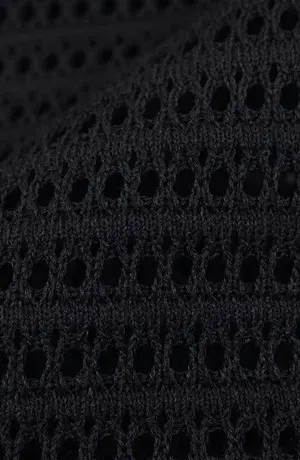 MODENAIRE Sleeveless Knit Dress With Eyelet Pattern And Flared Hem - Black