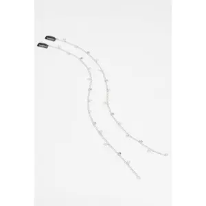 HAIR DRAMA CO. Midnight Pearl Hair Chain - Silver