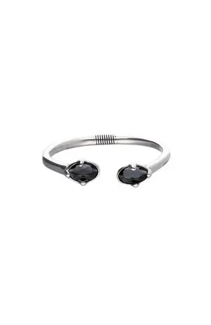 UNODE50 Sterling Plated Rigid Bracelet With Black Crystals