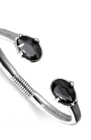 UNODE50 Sterling Plated Rigid Bracelet With Black Crystals