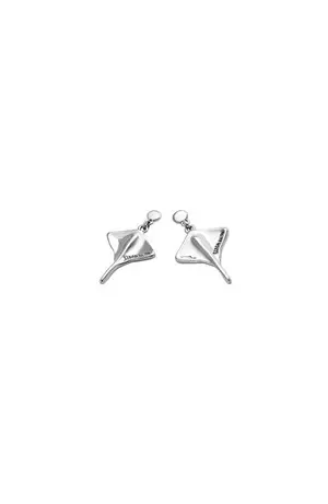UNODE50 Sterling Plated Manta Ray Drop Earrings