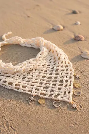 HAIR DRAMA CO. Bohemian Crochet Headscarf With Celestial Charms