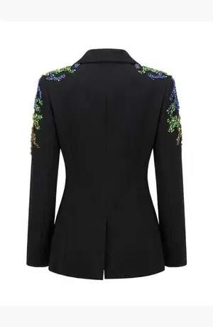 MODENAIRE Embellished Beaded Blazer