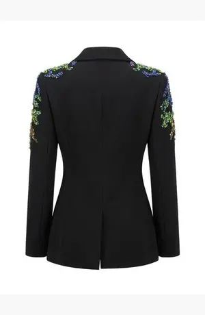 MODENAIRE Embellished Beaded Blazer