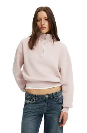 COTTON ON Quarter Zip Sweatshirt - Washed Spellbound