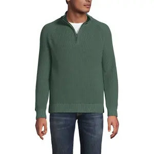 LANDS' END Lands' End Drifter Quarter Zip Sweater Eucalyptus