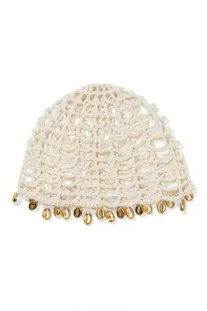 HAIR DRAMA CO. Coastal Halo Crochet Beanie - Ivory