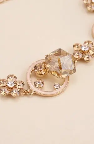 MODENAIRE Crystal Daisy Flower Adjustable Bangle Bracelet