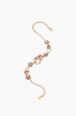 MODENAIRE Crystal Daisy Flower Adjustable Bangle Bracelet