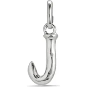 UNODE50 Sterling -plated 'j' Charm Pendant - Silver