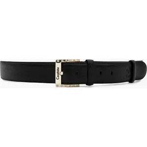 CAVALINHO Classic Leather Belt With Rhinestone Buckle - Black