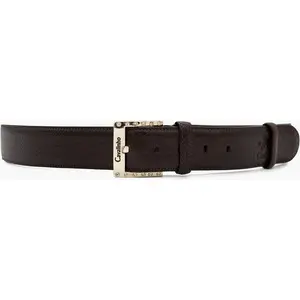 CAVALINHO Classic Leather Belt With Rhinestone Buckle - Brown