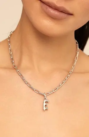 UNODE50 Sterling -plated Letter E Charm
