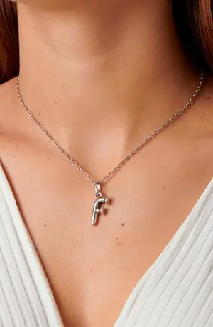 UNODE50 Sterling -plated Letter F Charm